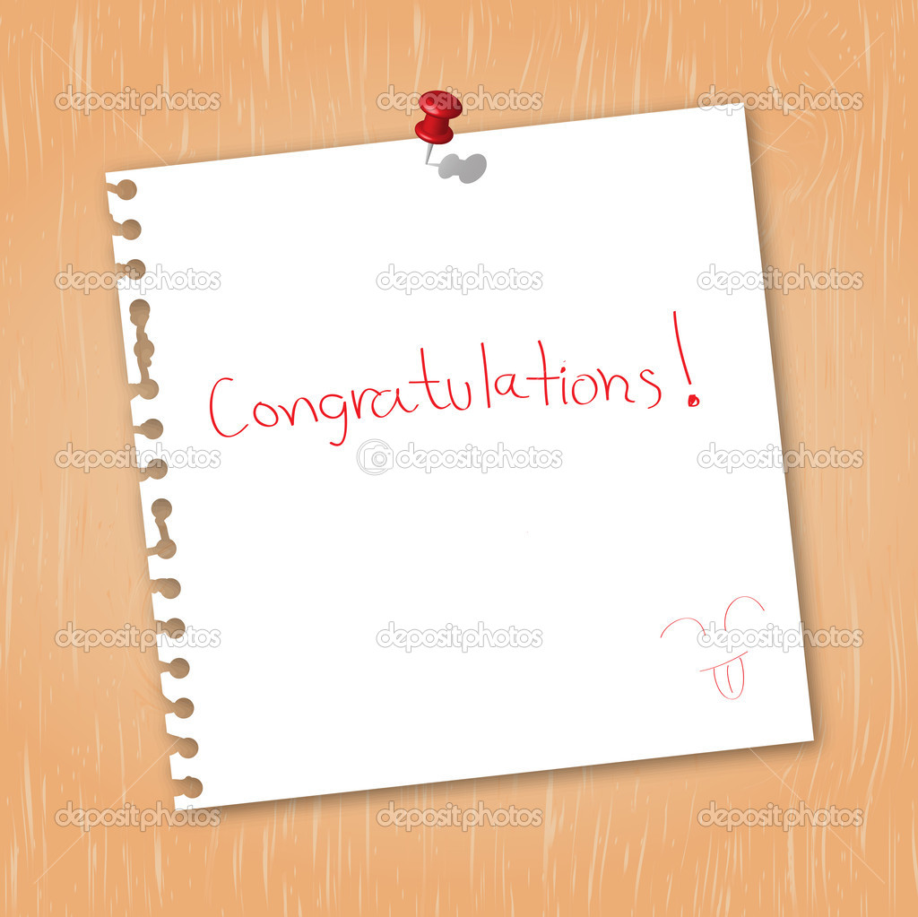 Congratulations Note Paper ⬇ Vector Image by © 89studio | Vector Stock ...