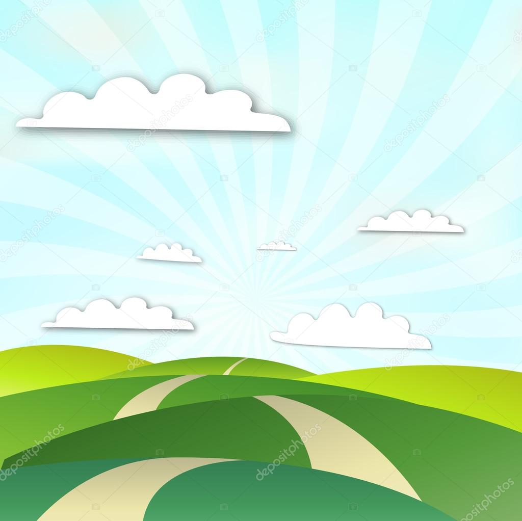 Landscape Sunny Ray Stock Illustration by ©89studio #30871081