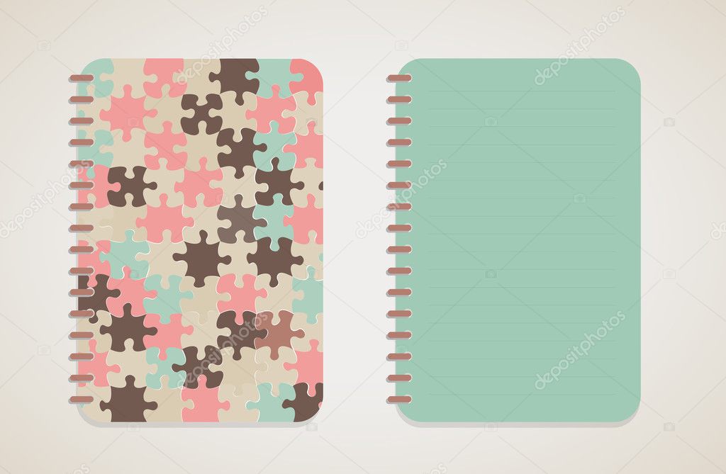 Jigsaw notebook Stock Vector Image by ©89studio #46387971
