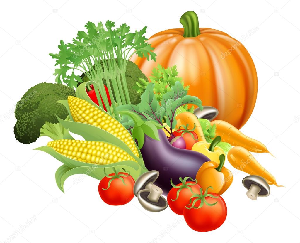 Healthy fresh produce vegetables Stock Vector by ©Krisdog #14072111