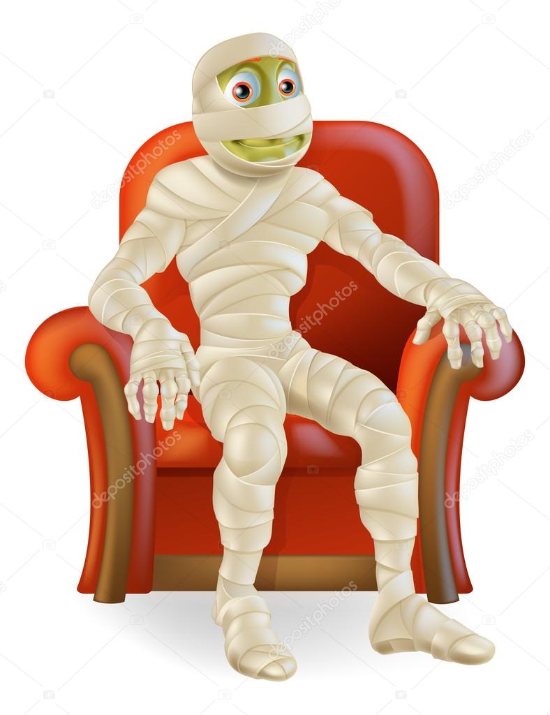 Halloween Mummy in Chair — Stock Vector © Krisdog #30594837