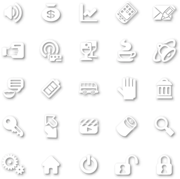 White minimalist icon set Stock Vector Image by ©Krisdog #34198753