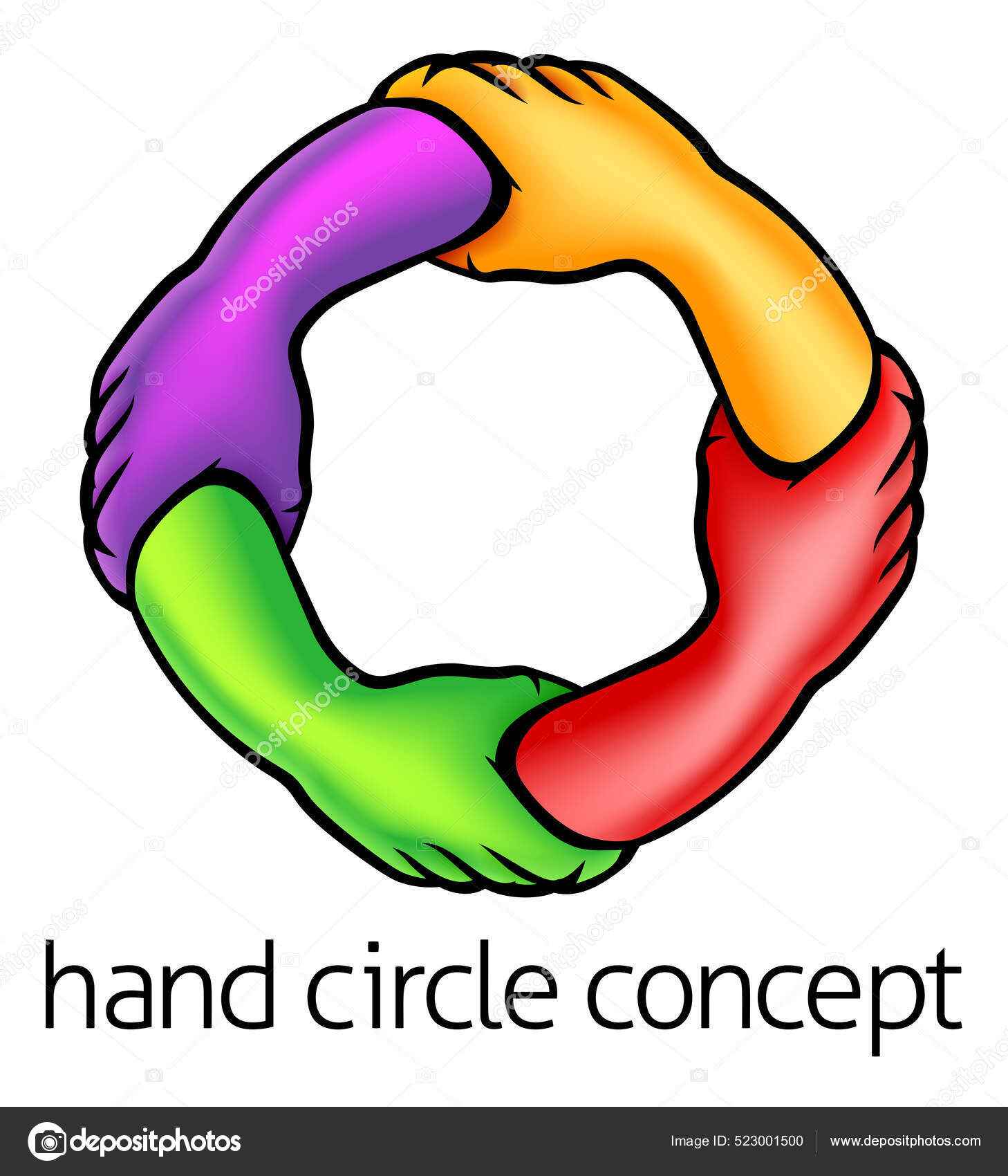 Manos Círculo Concepto Vector de stock #523001500 de ©Krisdog