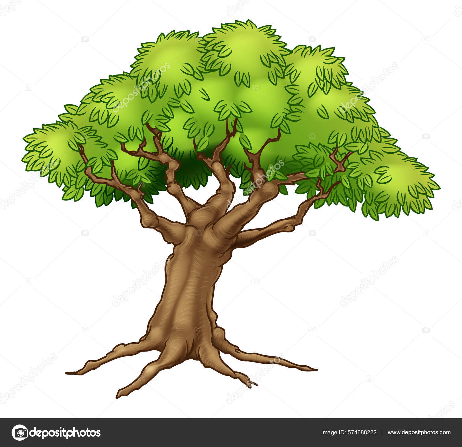 Disegno Semplice Dell'albero Con Radici 4.936 Tree Drawing With Roots