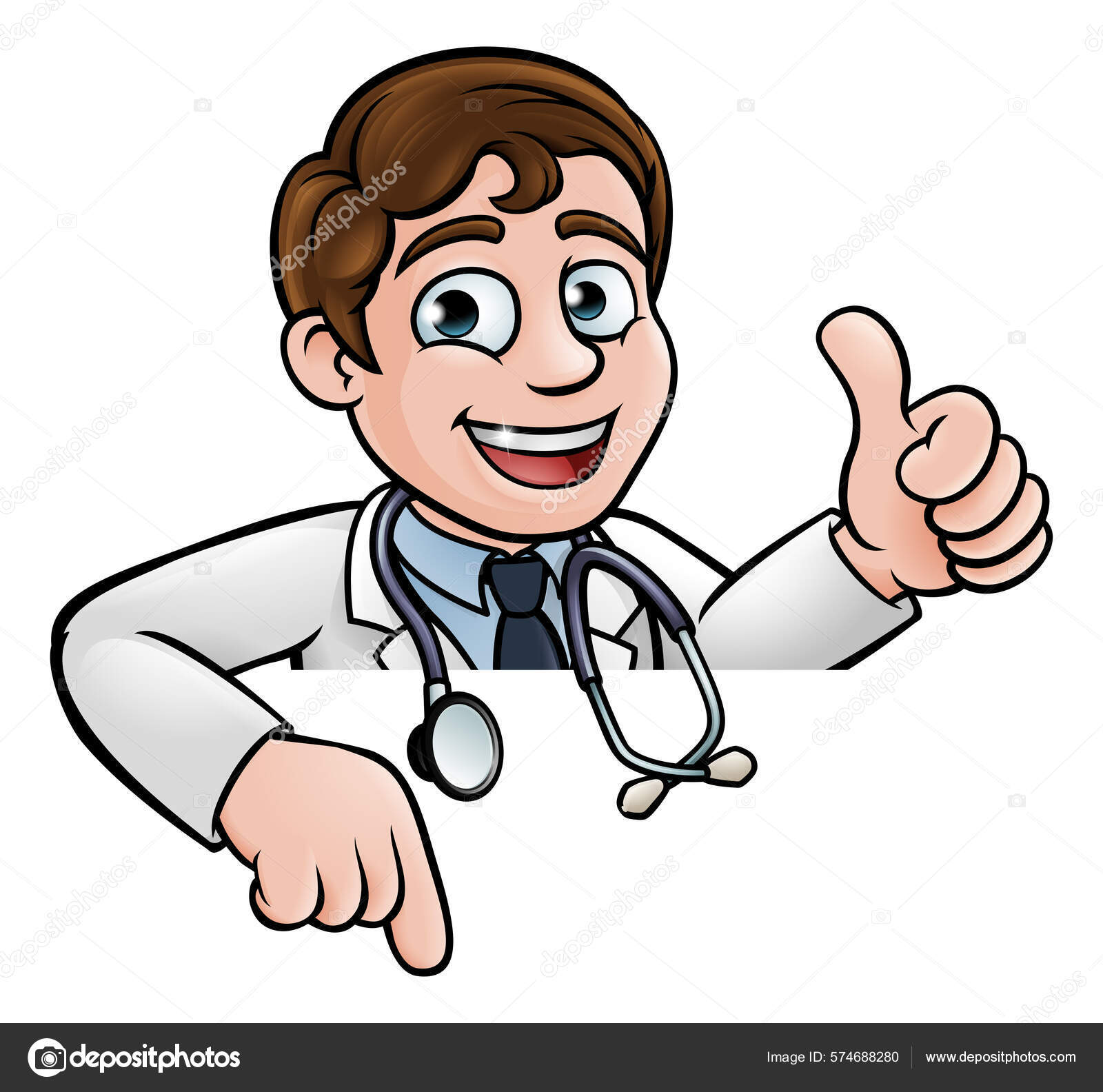 Médico Dibujos Animados Vistiendo Bata Blanca Laboratorio Con ...