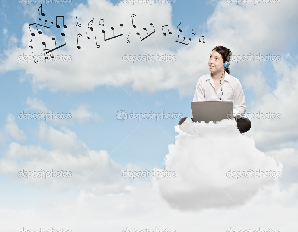 Girl on a cloud — Stock Photo © xavigm99 #26087223
