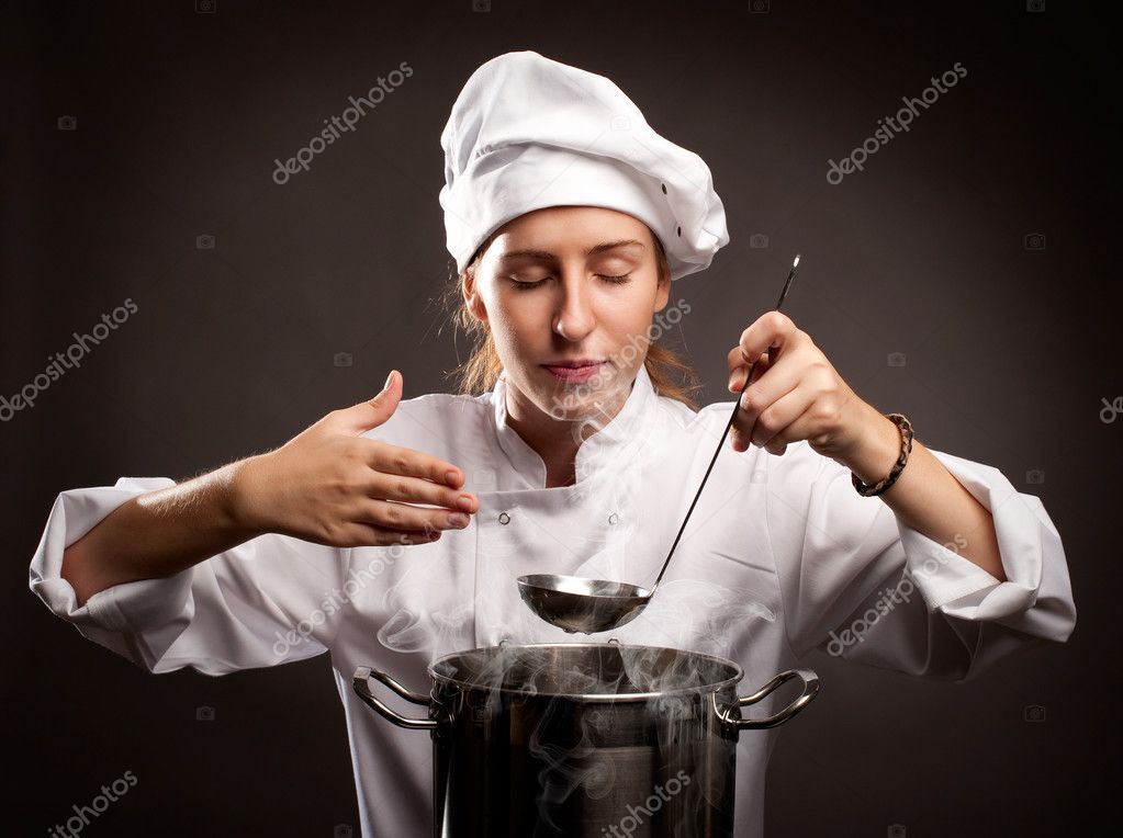 Woman chef cooking Stock Photo by ©xavigm99 31242991