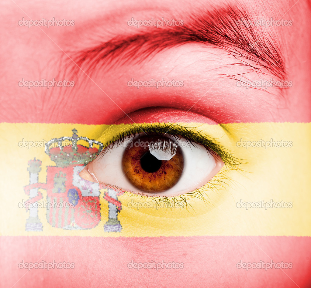 Girl with spanish flag painted Stock Photo by ©xavigm99 32477909