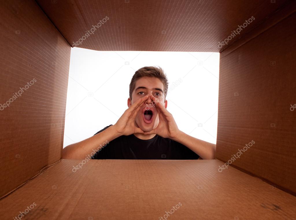 Screaming inside a box Stock Photo by ©xavigm99 37221149