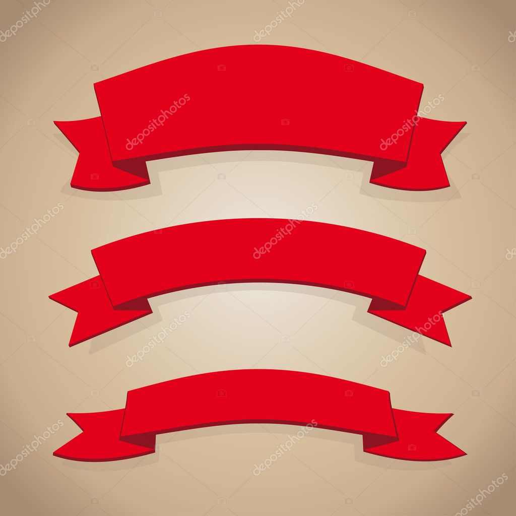 Red ribbon set Stock Vector Image by ©Grounder #13284396