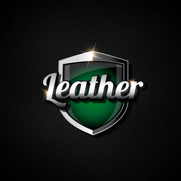 Black leather and metal tag shield blue — Stock Vector © Grounder #16878285