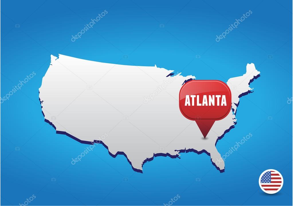 Atlanta en Estados Unidos mapa Vector de stock #21011861 de ©Grounder