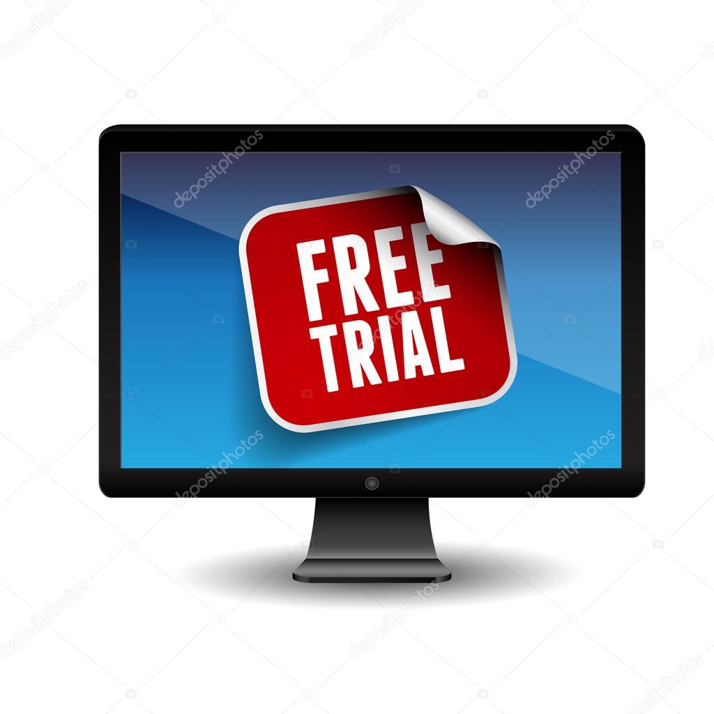 Free trial label on screen Stock Vector Image by ©Grounder #21693197