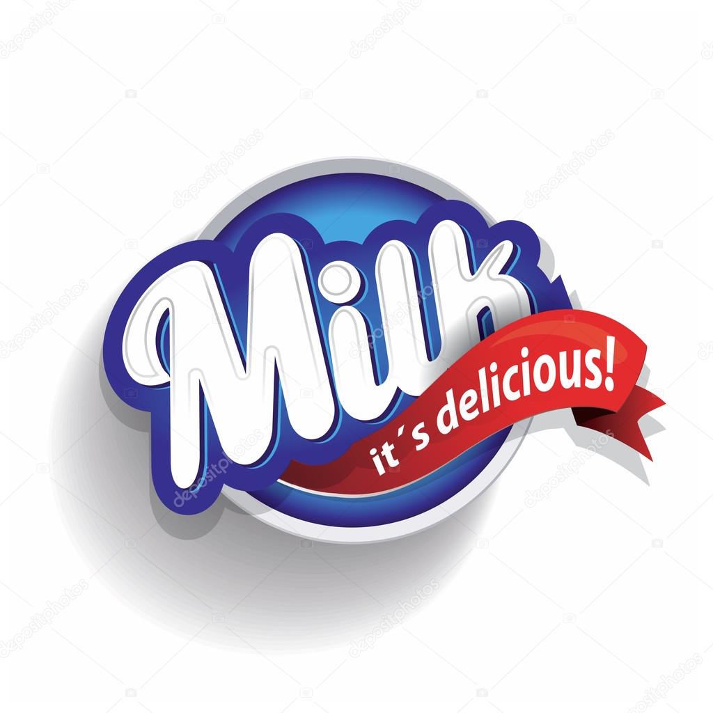 Milk label lettering - vector Stock Vector Image by ©Grounder #22384073