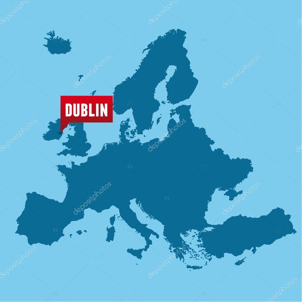 Europese kaart en dublin stad vectorafbeelding door © Grounder ⬇ ...