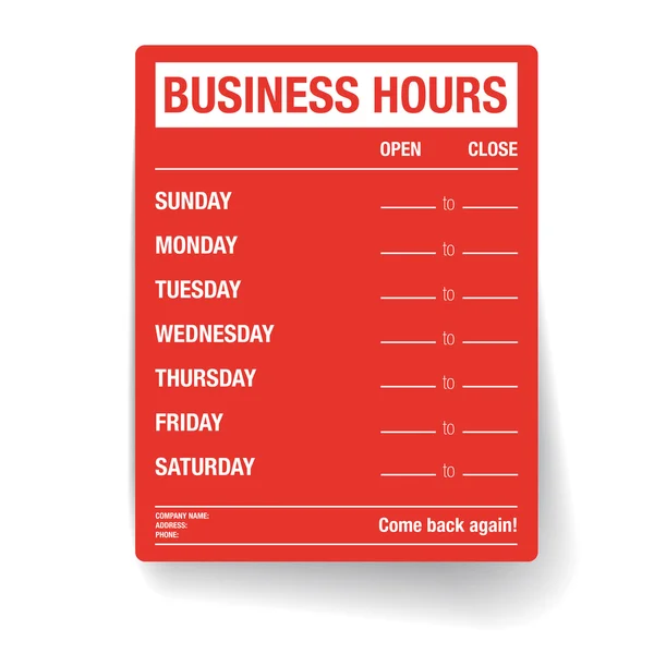 Business hours Vector Images | Depositphotos