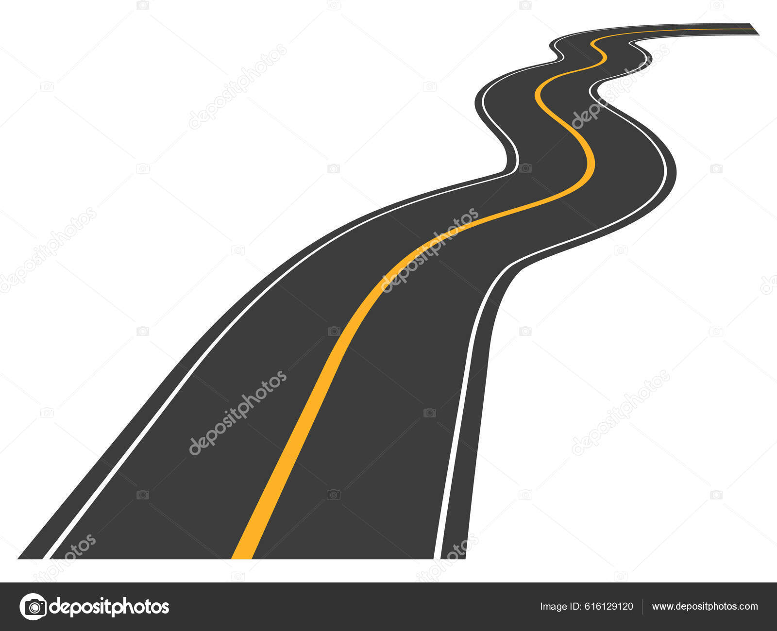 Jalan Beraspal Melengkung Lurus Perspektif Lalu Lintas Jalan Raya ...