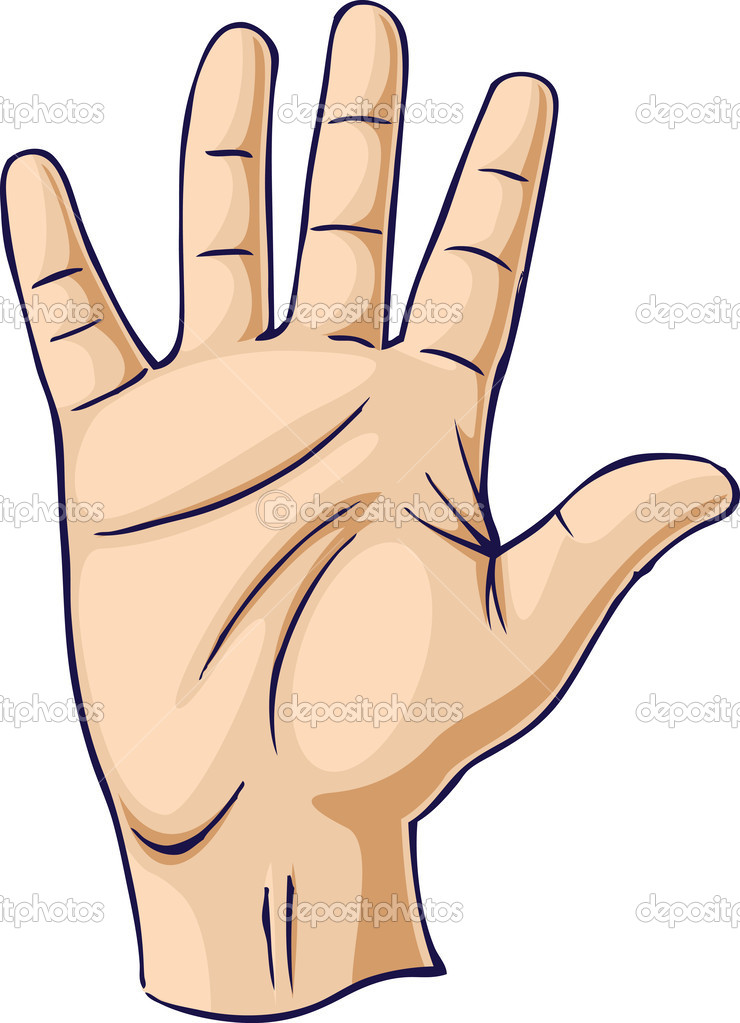 Mano levantada en un gesto de mano abierta: fotografía de stock ...