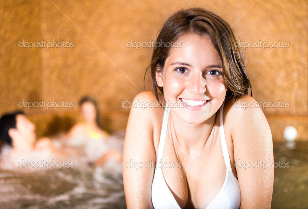 Smiling woman in a spa Stock Photo by ©minervastock 22621999