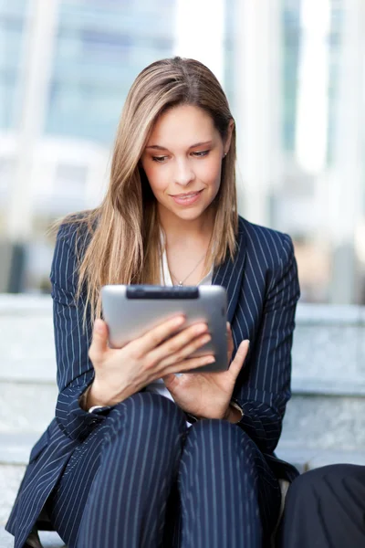 Woman using a tablet - Stock Image - Everypixel