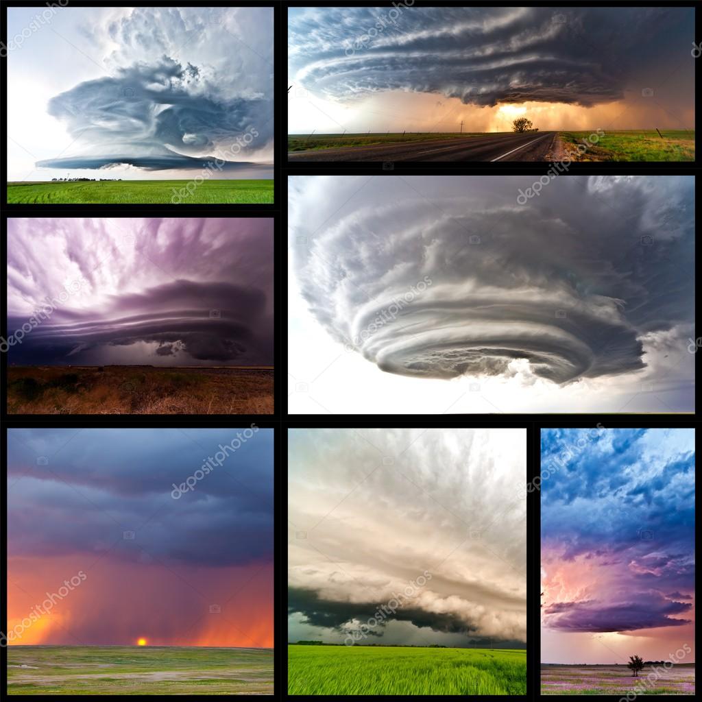Tormenta en collage de las Llanuras Americanas 2023