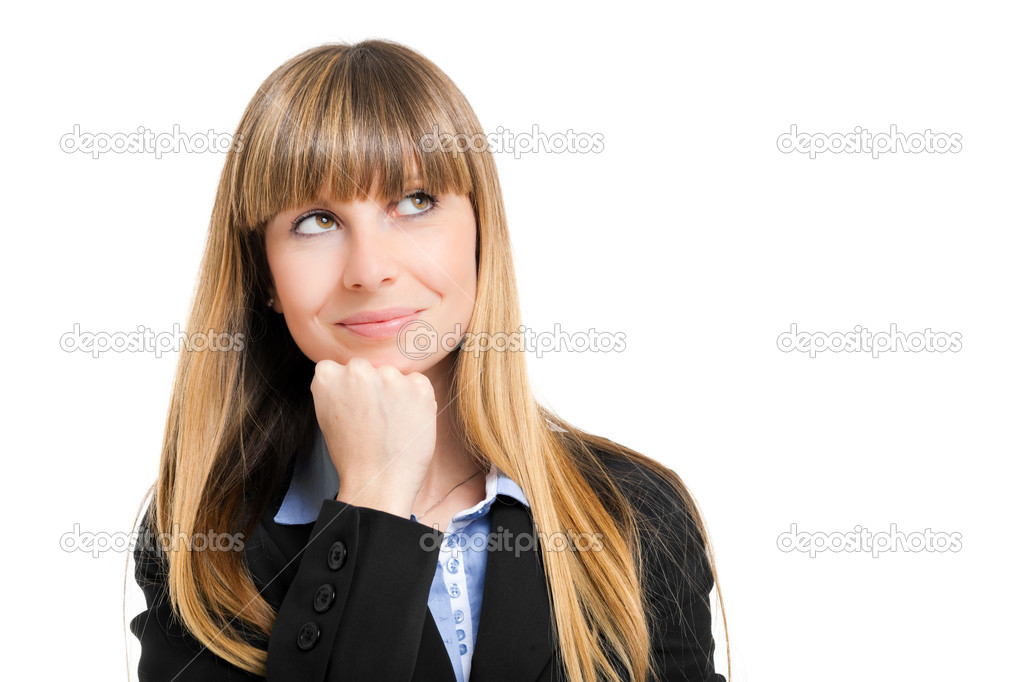 Woman in a thoughtful expression Stock Photo by ©minervastock 42392903
