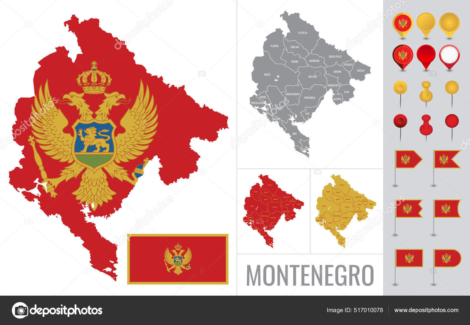 Montenegro Flag Map