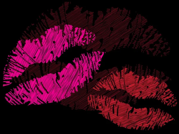 Grunge lips print — Stock Vector © i3alda #6822673