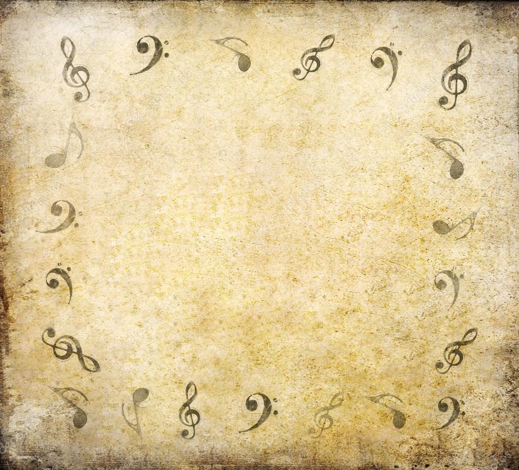 Music notes on old paper Stock Photo by ©nuchylee 38458239
