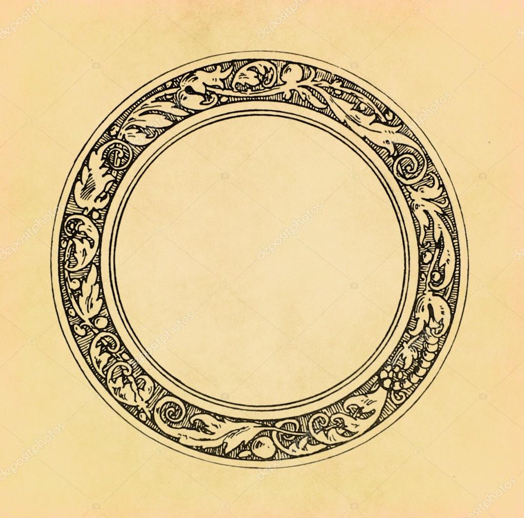 Vintage circle frame Stock Photo by ©nuchylee 39703805