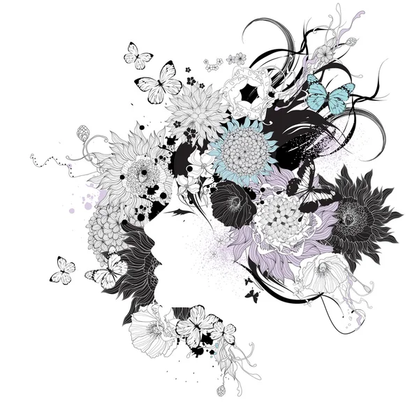 Woman profile with flowers Stock Vector Image by ©yukitama #29235049