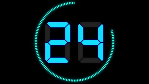 Digital Clock Seconds Countdown Timer Animation Motion Graphics — Stock ...