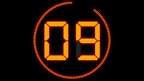 Digital Clock Seconds Countdown Timer Animation Motion Graphics — Stock ...