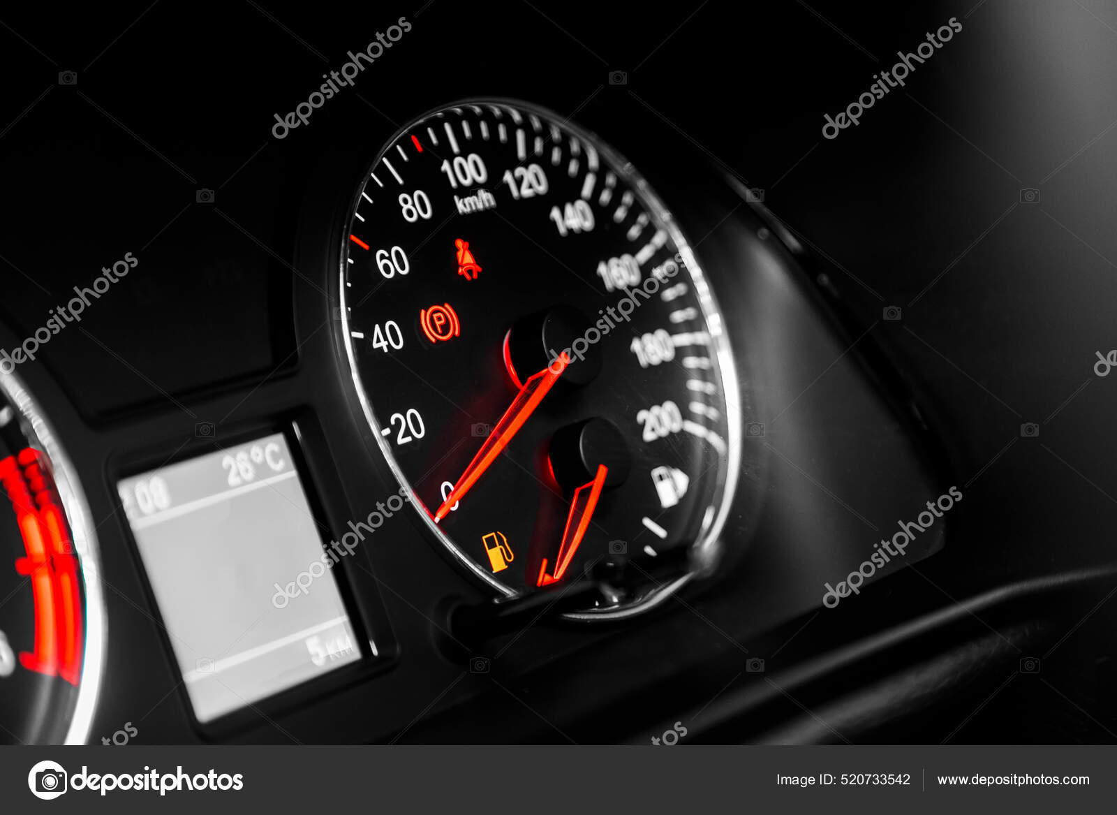 Speedometer Odometer Range Tachometer Sign Symbol Car Dashboard — Stock ...