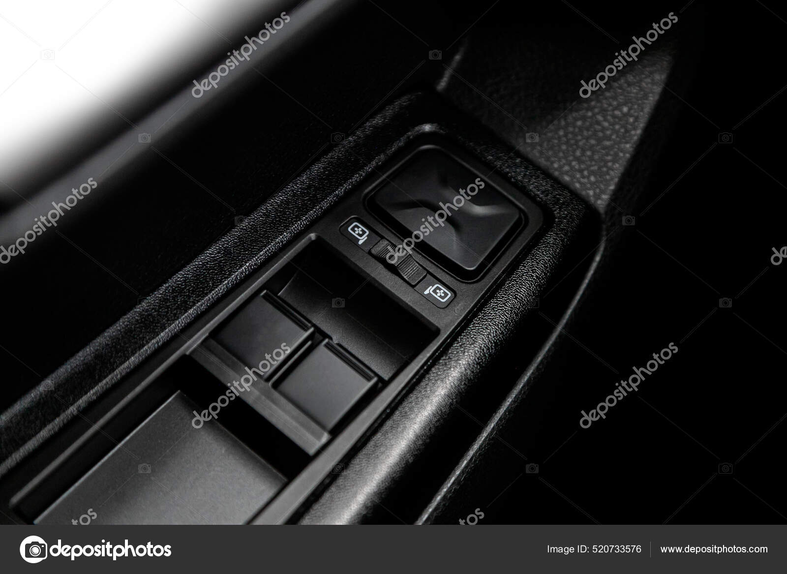 Closeup Door Control Panel New Car Arm Rest Window Control — Stock ...