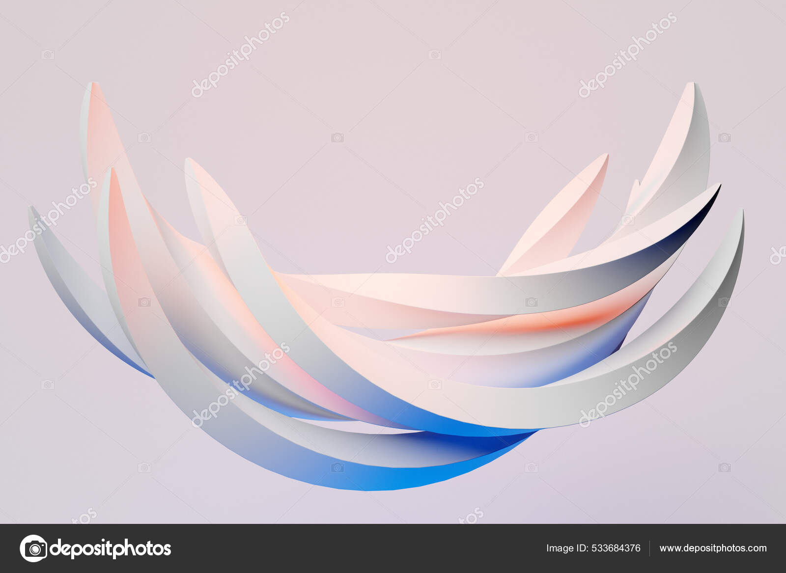 Abstract Dynamic Droplet Shape Blue Smooth Objects Sides White Isolated ...