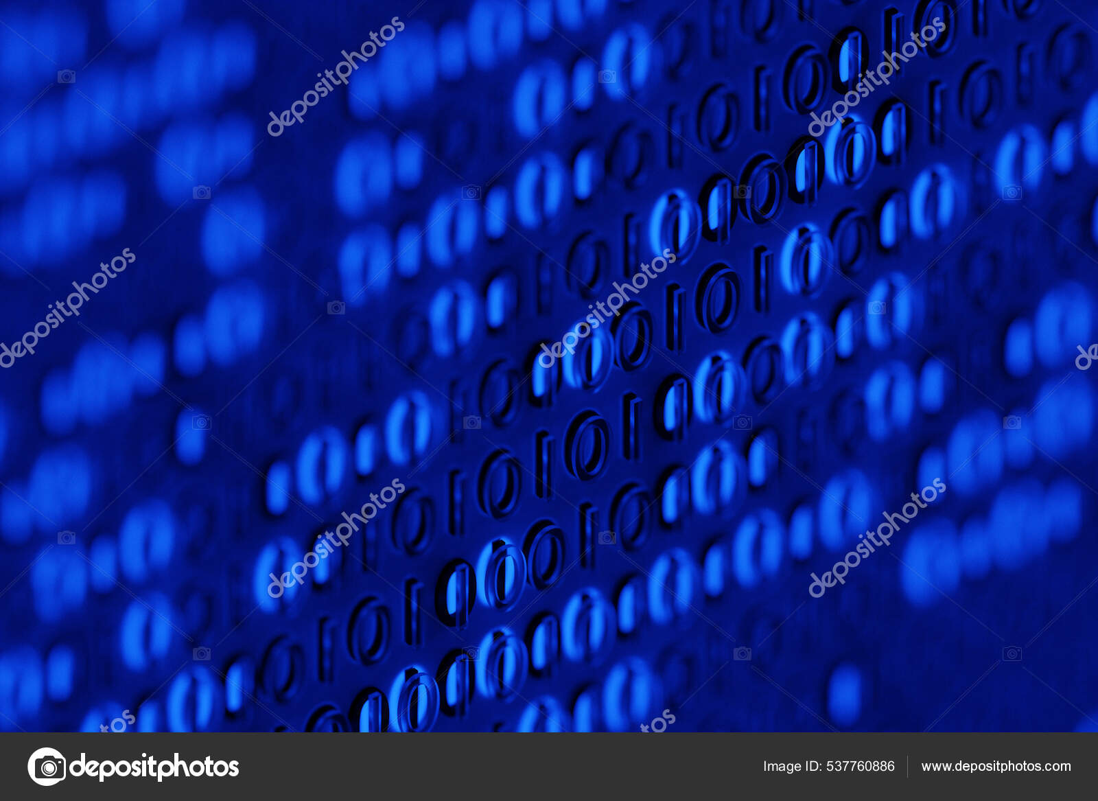 Illustration Background Blue Matrix Style Falling Random Numbers Stock ...