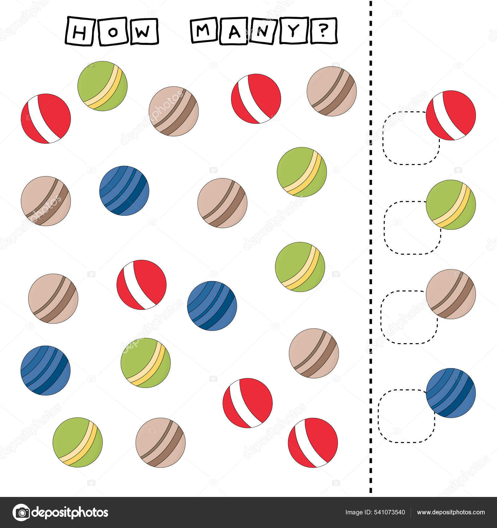 Counting Game Preschool Children Count How Many Balls — Stock Photo ...