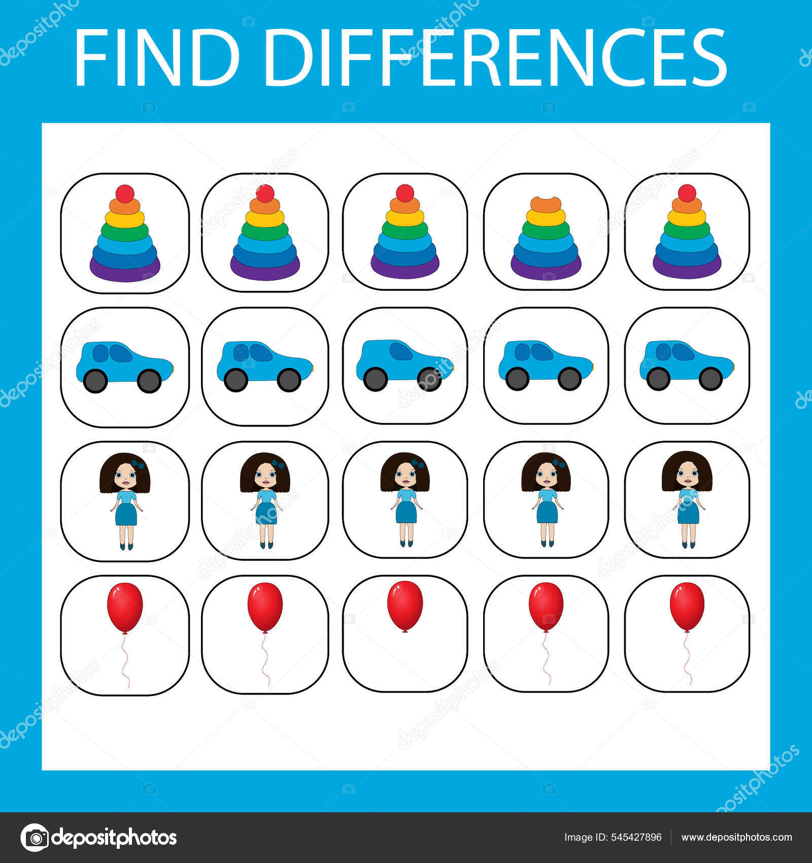 Developing Activity Children Find Difference Logic Game Children Find ...