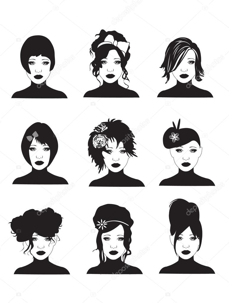 Hairstyles Stock Vector Image By ©nevena 12778303
