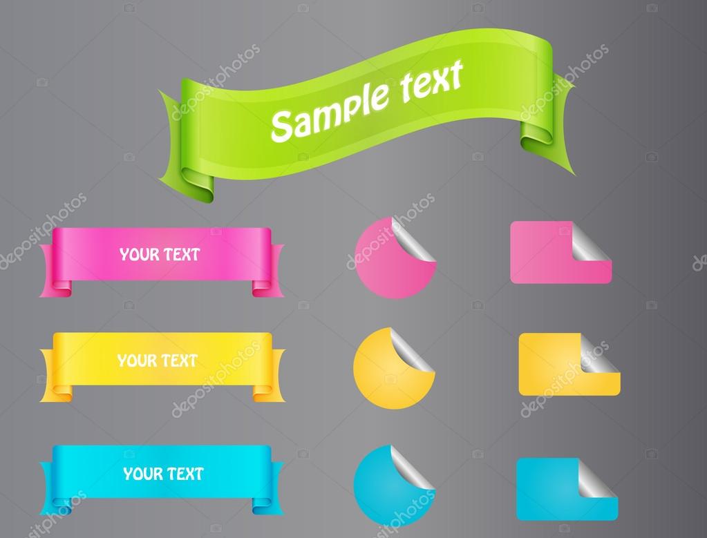 Ribbons and stickers Stock Vector Image by ©Nevena #39518605