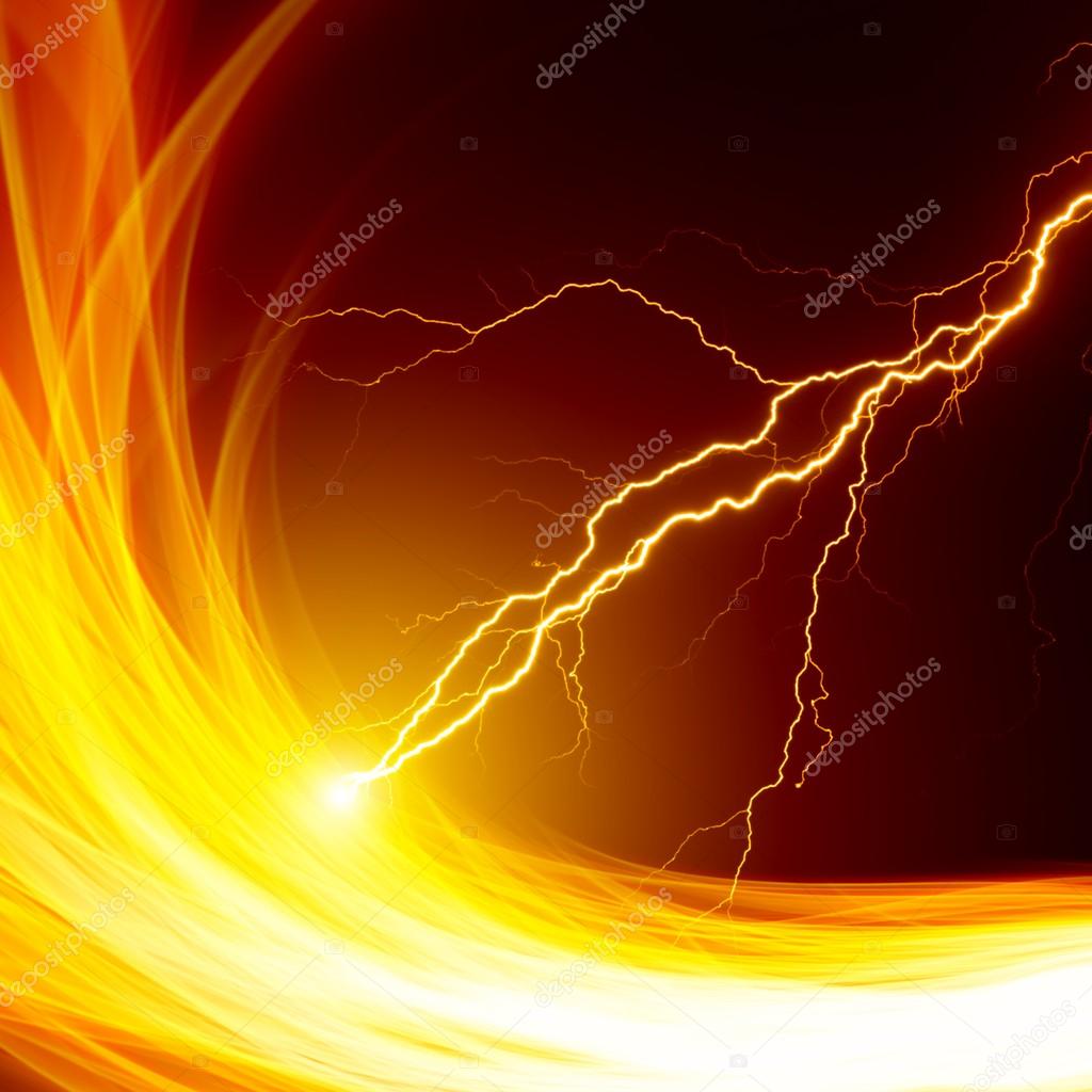 Fire and lightning Stock Photo by ©I_g0rZh 14051179