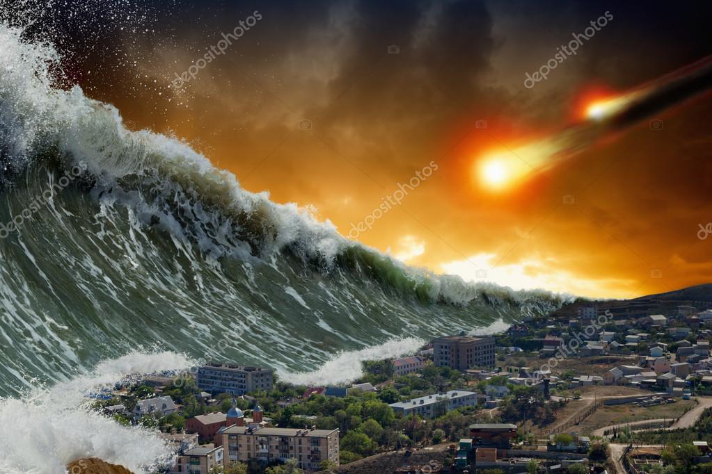 Ondas de tsunami, impacto de asteroides 2024