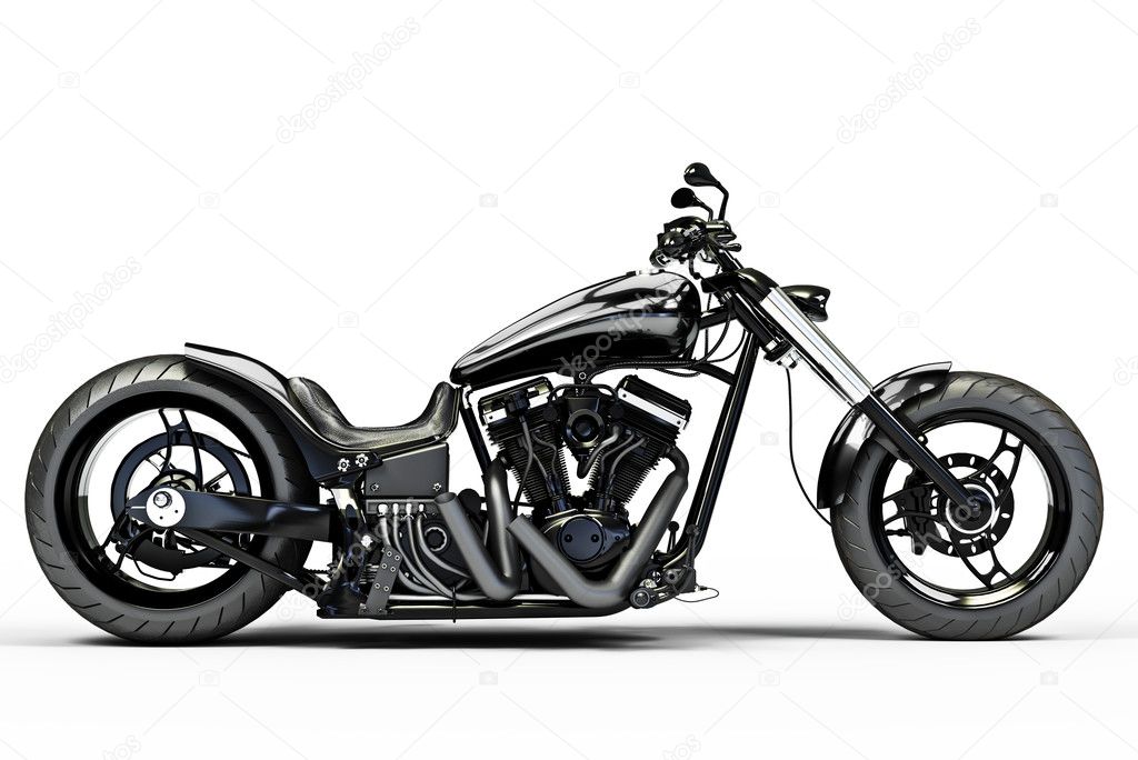 Custom black motorcycle — Stock Photo © digitalstorm #28077635