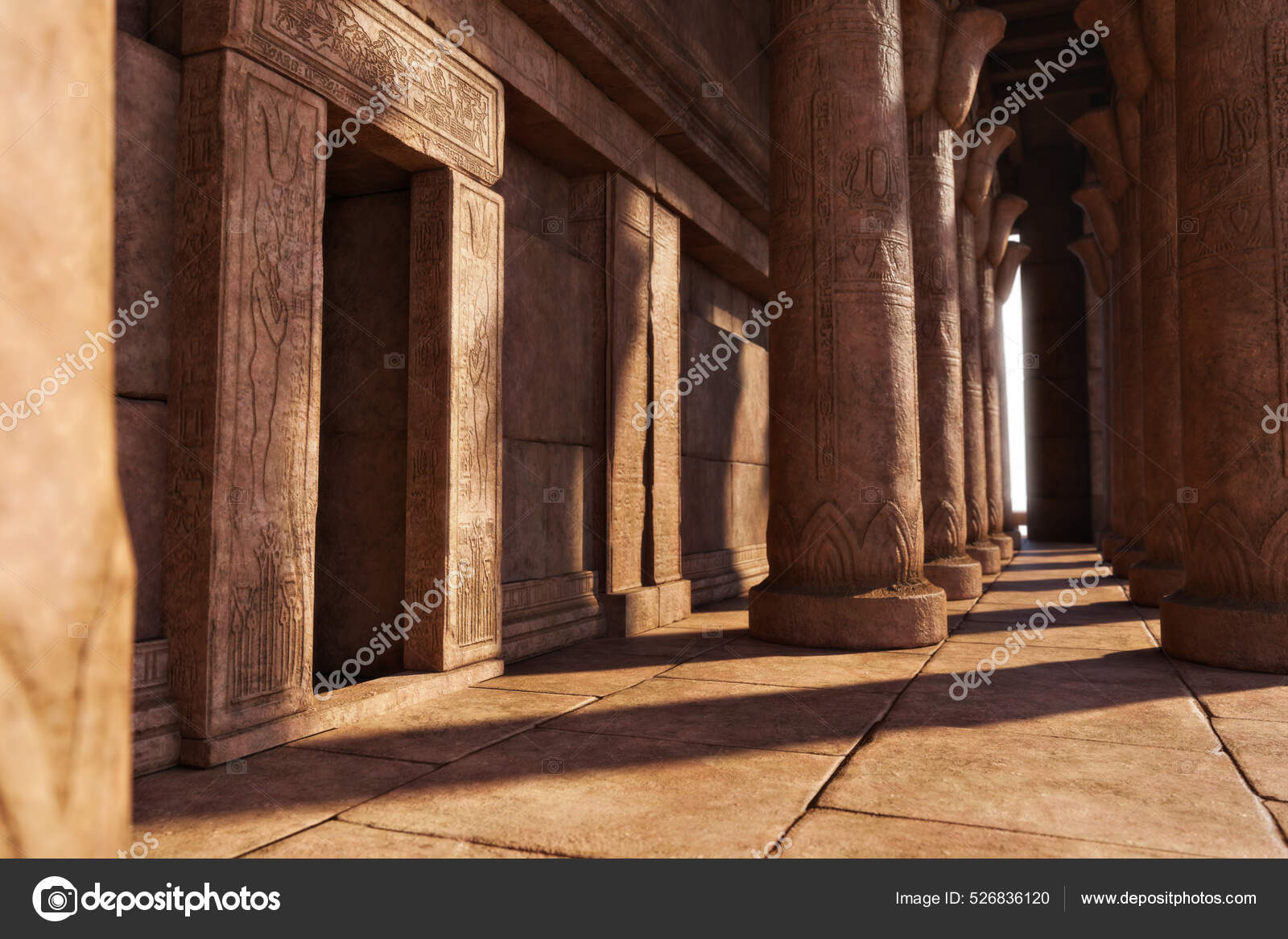 Ancient Egyptian Architecture Background Rendering — Stock Photo ...