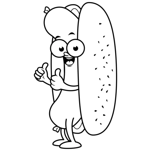 Perro Caliente Dibujos Animados Vector Blanco Negro Para Colorear ...