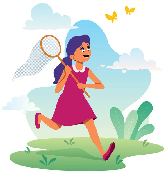 Chasing butterflies Vector Art Stock Images | Depositphotos