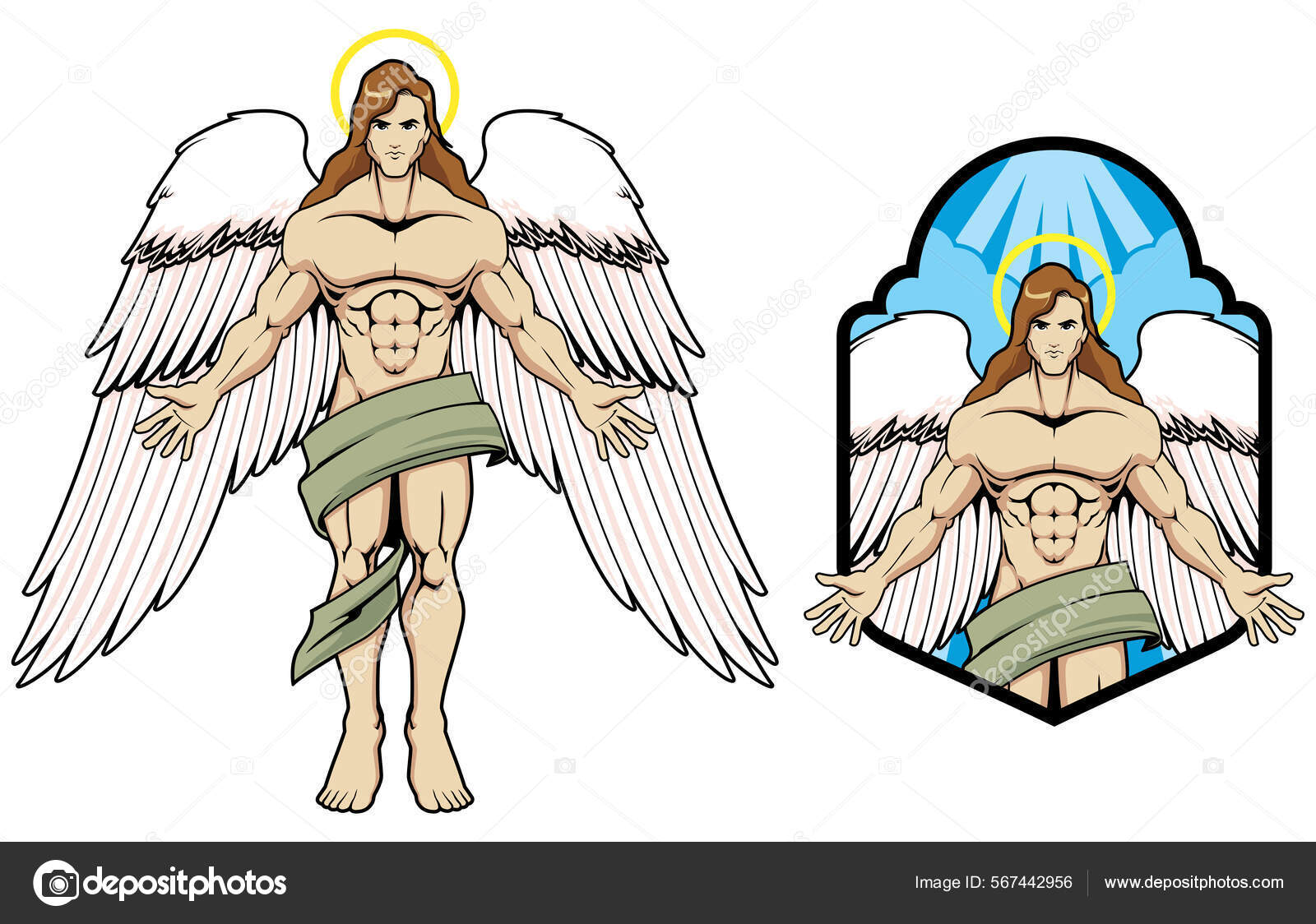 Angel Male Mascot Stock Vector by ©Malchev 567442956