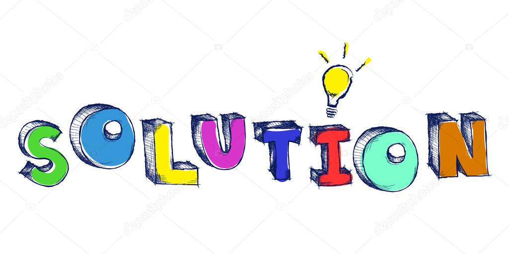 Sketchy colorful word Solution with light bulb — Stock Photo © Oko.Laa ...