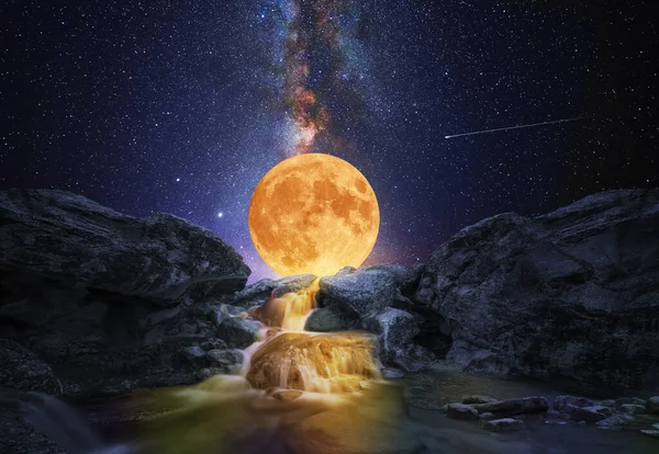 Full moon waterfall Stock Photos, Royalty Free Full moon waterfall ...